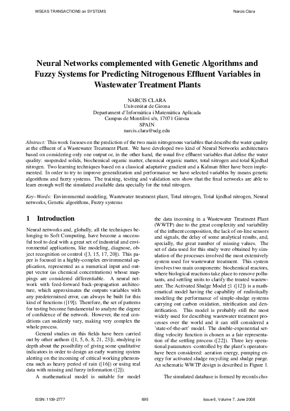 (PDF) Neural networks complemented with genetic algorithms and fuzzy systems for predicting ...