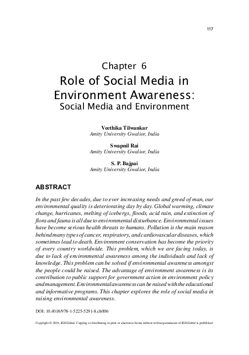 (PDF) Role of Social Media in Environment Awareness