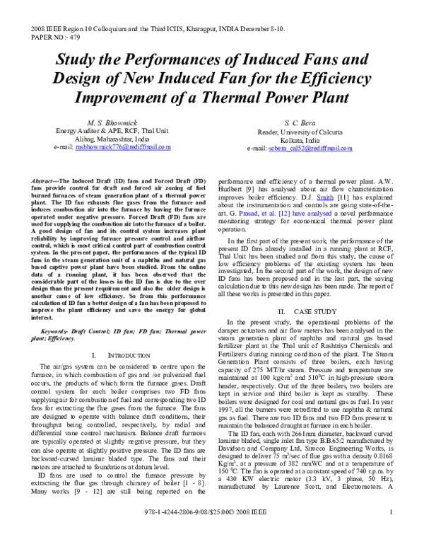 (PDF) Study the Performances of Induced Fans and Design of New Induced ...