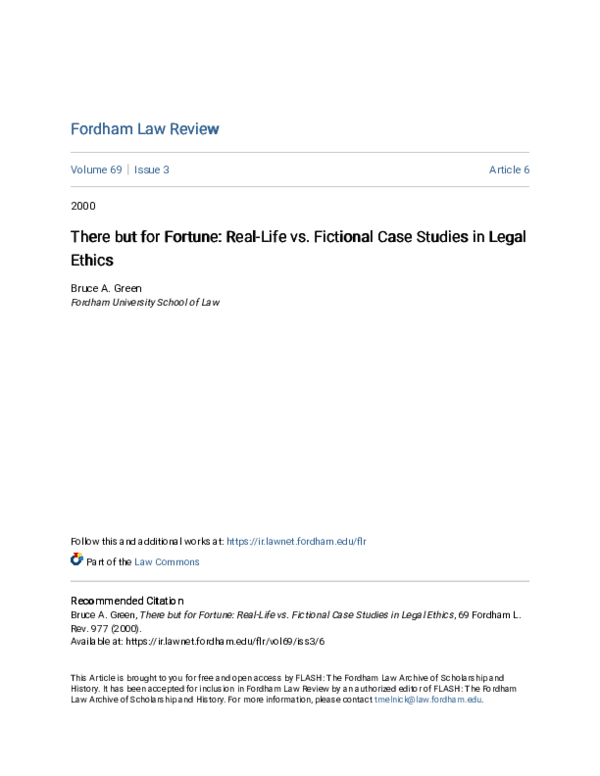 (PDF) There but for Fortune: Real-Life vs. Fictional Case Studies in ...