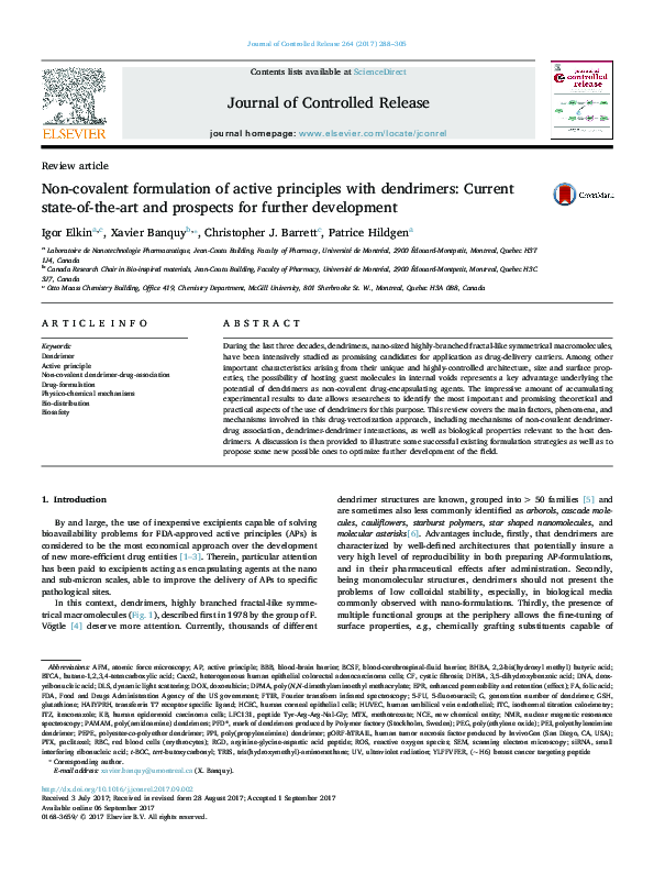 (PDF) Non-covalent formulation of active principles with dendrimers ...