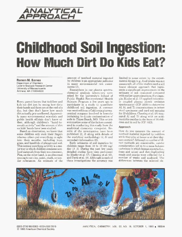 (PDF) Childhood soil ingestion: how much dirt do kids eat?