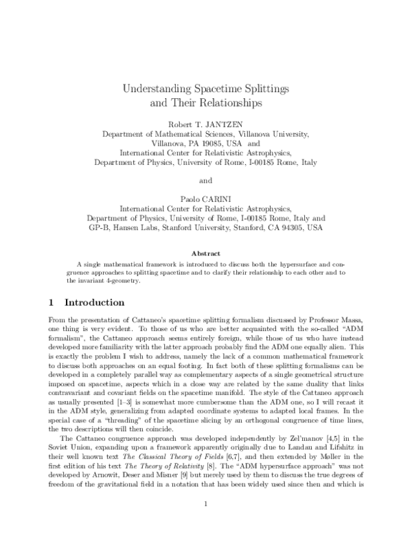 (PDF) Understanding Spacetime Splittings and Their Relationships
