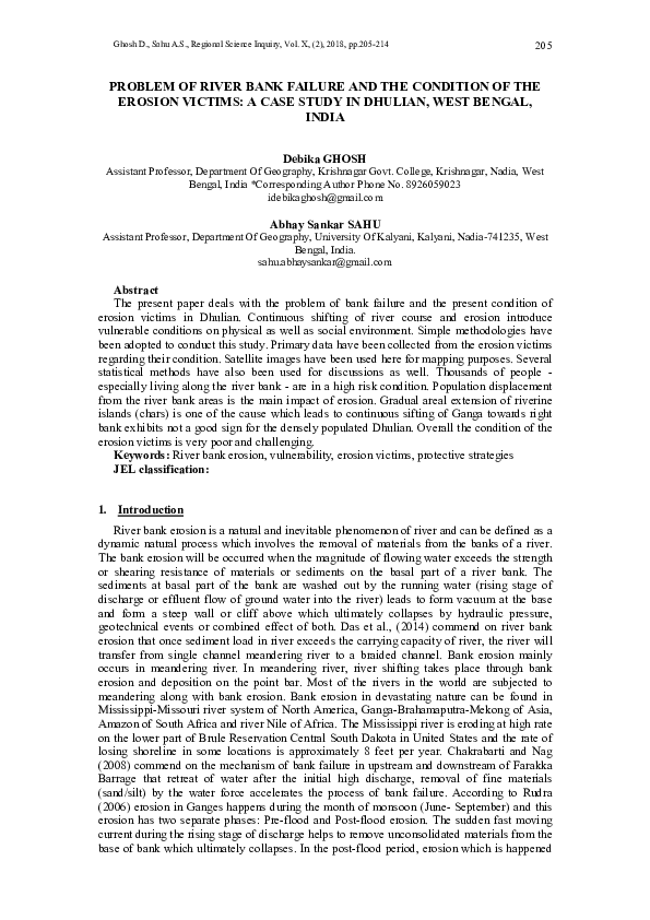 (PDF) Problem Of River Bank Failure And The Condition Of The Erosion ...