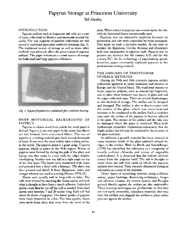 (PDF) Papyrus Storage at Princeton University