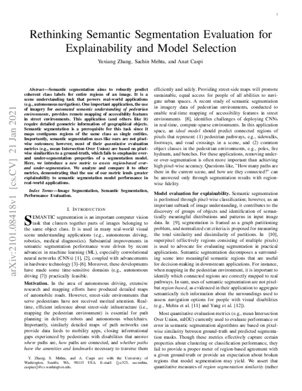 Pdf Rethinking Semantic Segmentation Evaluation For Explainability