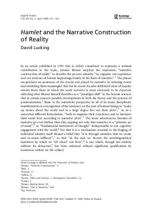 (PDF) Hamlet and the narrative construction of reality