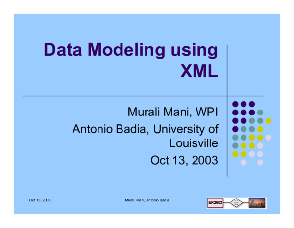 Pdf Data Modeling Using Xml Schemas Richard Muntz