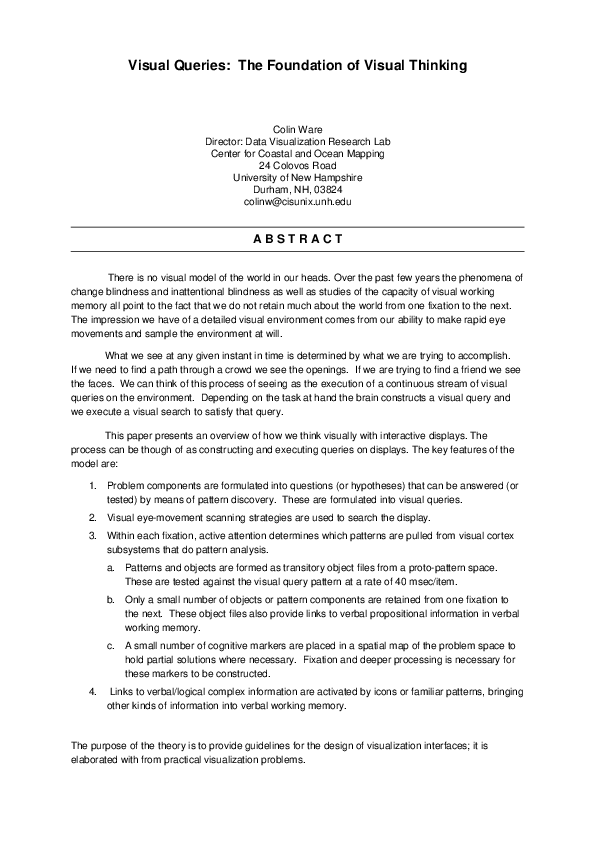 (PDF) Visual Queries: The Foundation of Visual Thinking