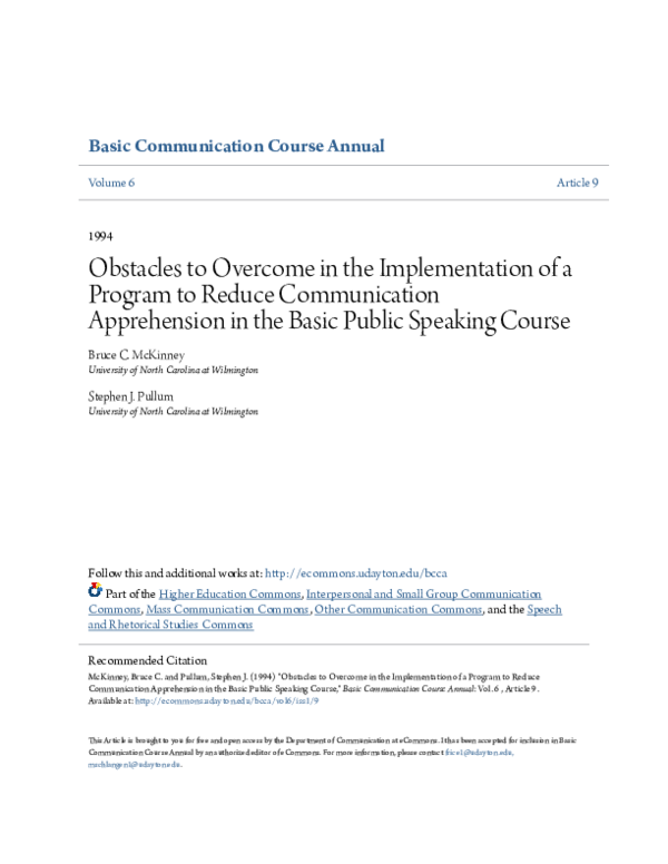 (PDF) Obstacles to Overcome in the Implementation of a Program to ...
