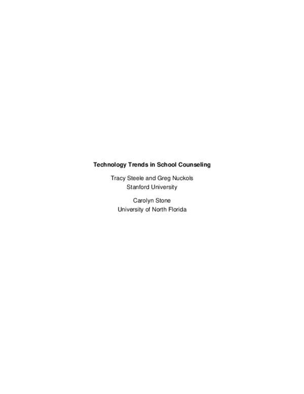 (PDF) Technology Trends in School Counseling