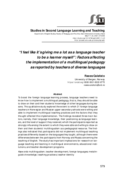 (PDF) “I feel like it’s giving me a lot as a language teacher to be a ...
