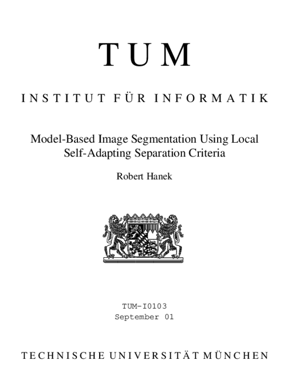 (PDF) Model-Based Image Segmentation Using local Self-Adapting Separation Criteria