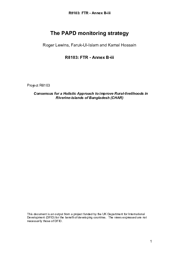 (PDF) The PAPD monitoring strategy