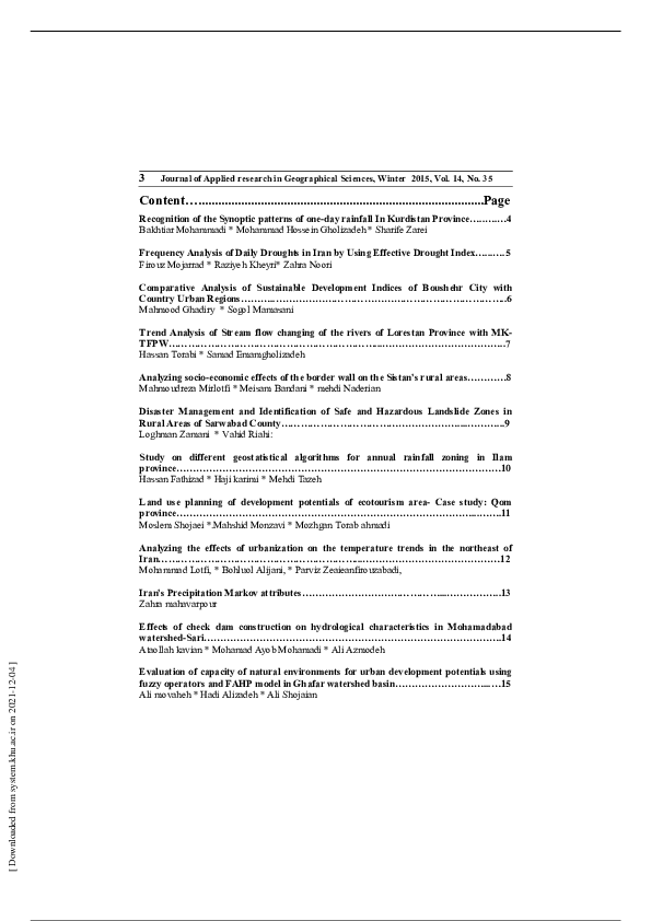 Pdf Frequency Analysis Of Daily Droughts In Iran By Using Effective