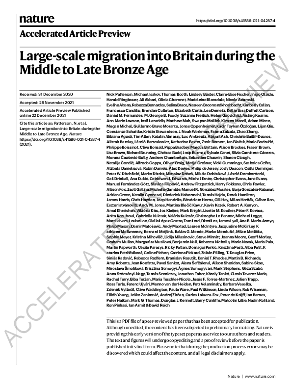 (PDF) N. Pattrson et al. 2021 - Large-scale migration into Britain ...