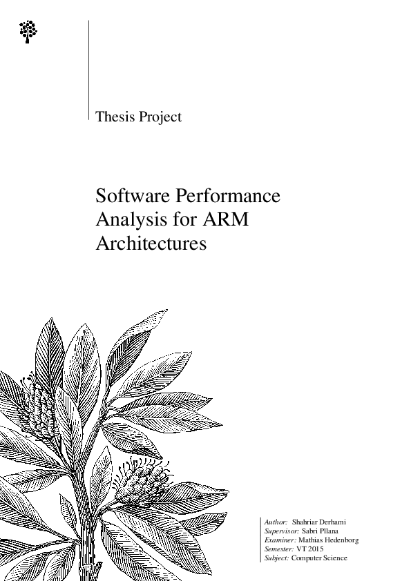 (PDF) Software Performance Analysis for ARM architectures