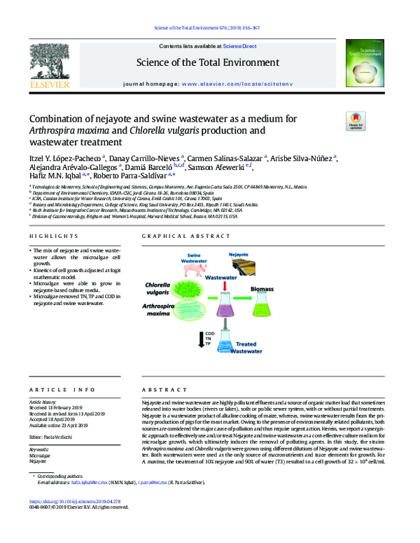 (PDF) Combination of nejayote and swine wastewater as a medium for ...