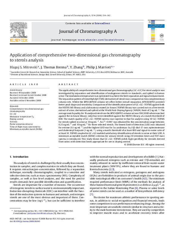 Pdf Application Of Comprehensive Two Dimensional Gas Chromatography
