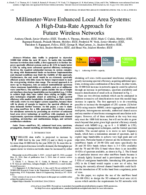 (PDF) Millimeter-Wave Enhanced Local Area Systems: A High-Data-Rate ...