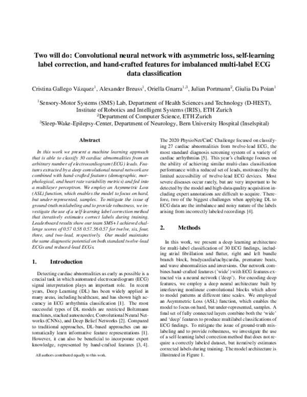 (PDF) Two will do: Convolutional neural network with asymmetric loss ...