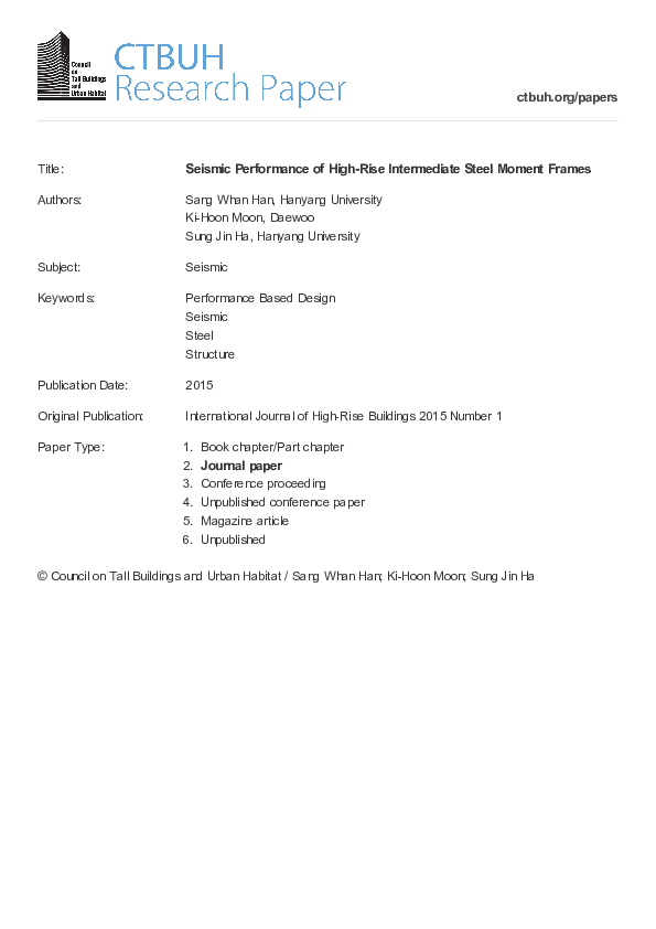 (PDF) Seismic Performance of High-rise Intermediate Steel Moment Frames ...