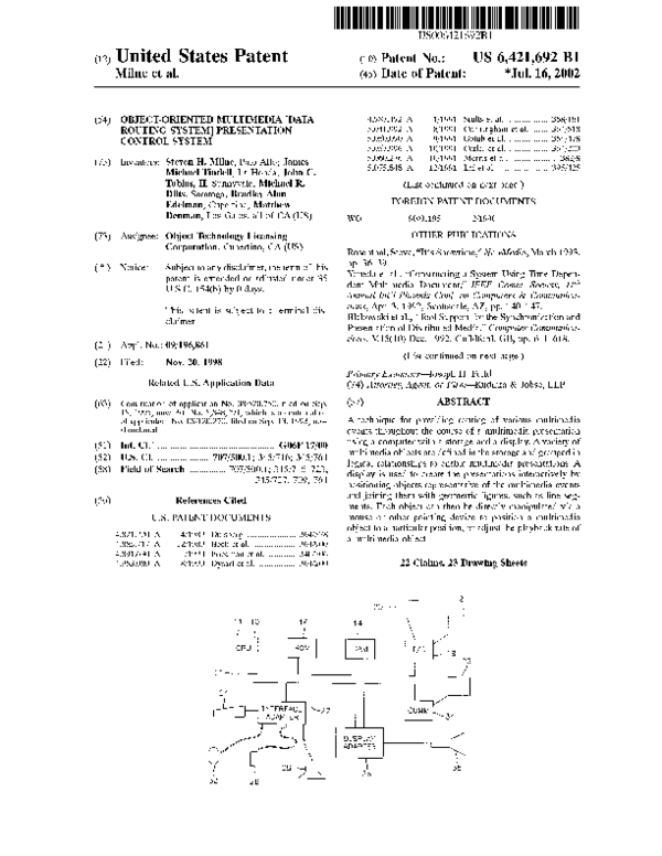 (PDF) Object-oriented multimedia [data routing system] presentation control system