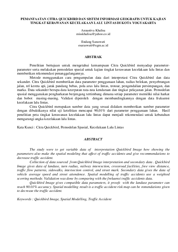 (PDF) Pemanfaatan Citra Quickbird Dan Sistem Informasi Geografis Untuk ...