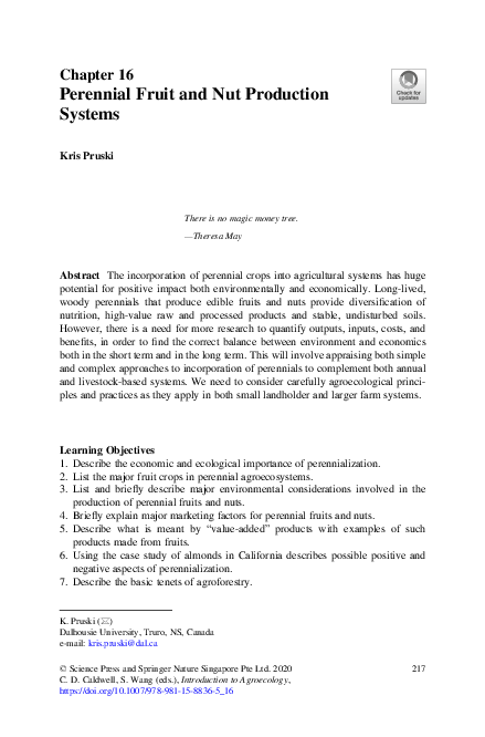 (PDF) Perennial Fruit and Nut Production Systems
