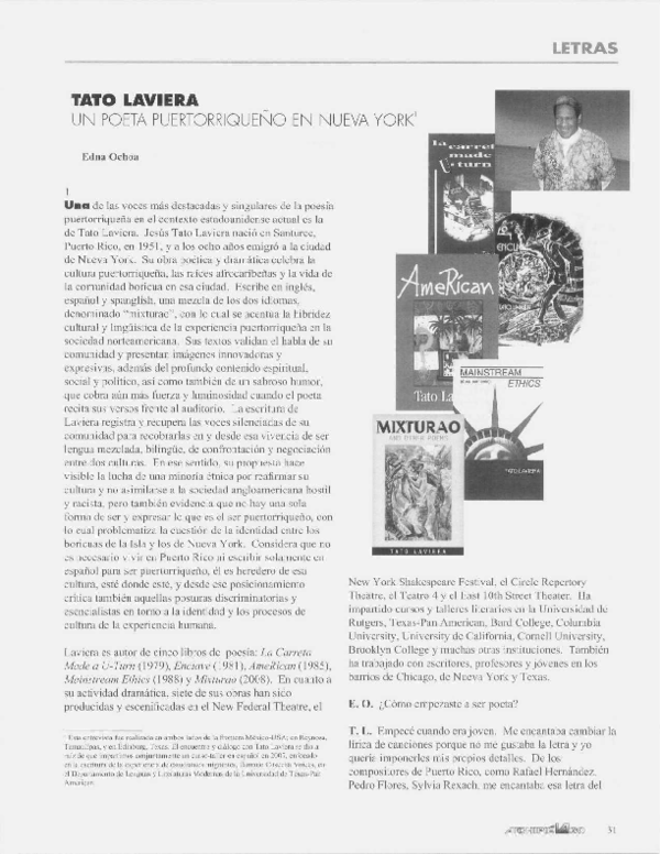 (PDF) Tato Laviera: un poeta puertorriqueño en Nueva York