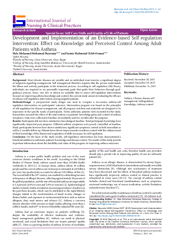 (PDF) Development and Implementation of an Evidence-based Self ...