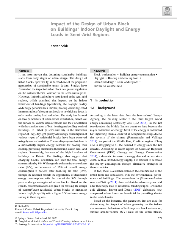 (PDF) Impact of the Design of Urban Block on Buildings’ Indoor Daylight ...
