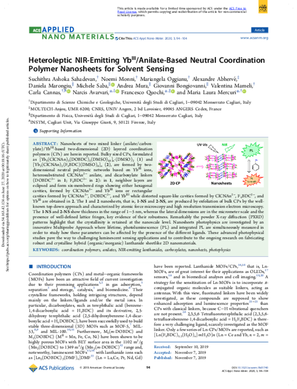 (PDF) Heteroleptic NIR-Emitting YbIII/Anilate-based Neutral ...