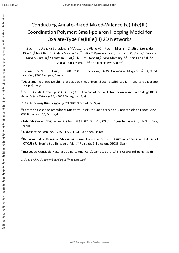(PDF) Conducting Anilate-Based Mixed-Valence Fe(II)Fe(III) Coordination ...