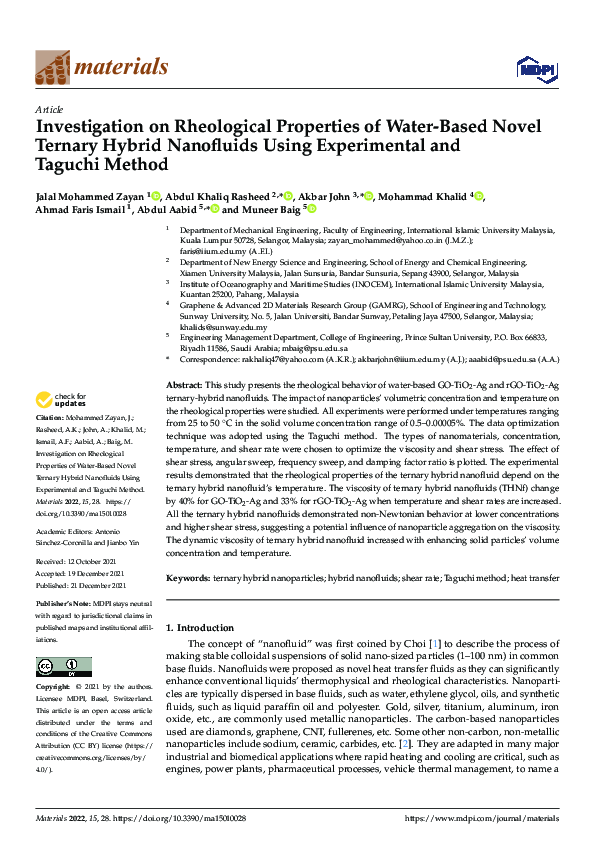 (PDF) Rheological Properties of Water-Based Ternary Hybrid Nanofluids