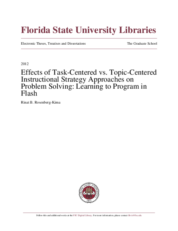 (PDF) Effects of Task-Centered vs. Topic-Centered Instructional ...
