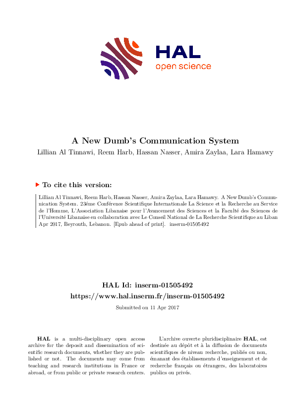 (PDF) A New Dumb's Communication System