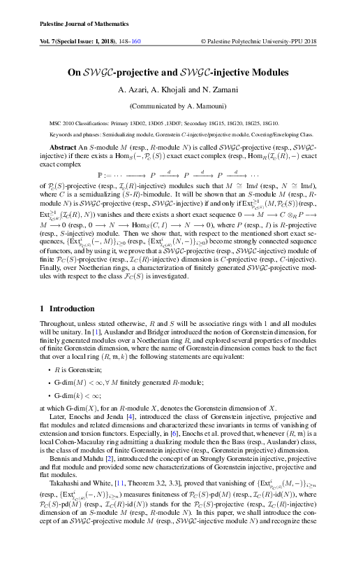 (PDF) On SWGC-projective and SWGC-injective Modules