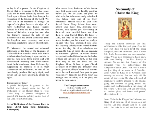 (PDF) Solemnity of Christ The King