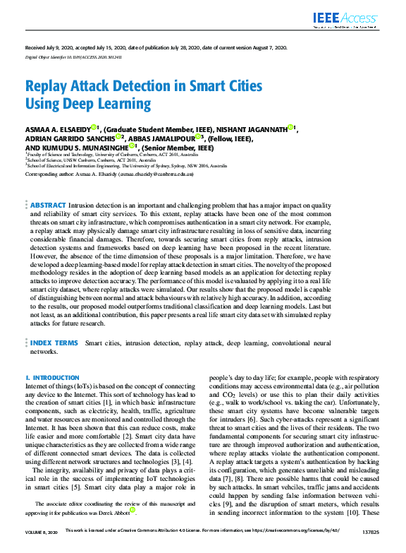 (PDF) Replay Attack Detection in Smart Cities Using Deep Learning