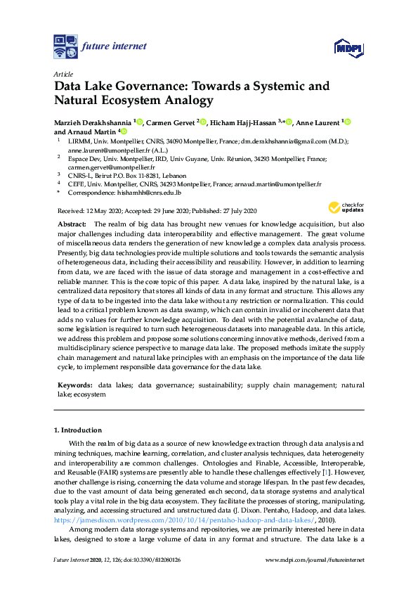 (PDF) Data Lake Governance: Towards a Systemic and Natural Ecosystem ...