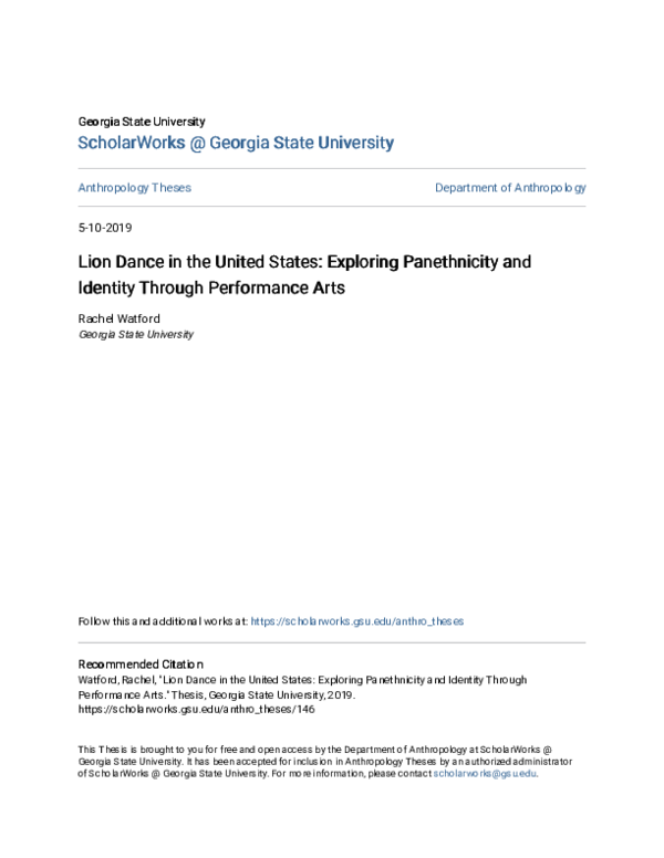 (PDF) Lion Dance in the United States: Exploring Panethnicity and ...