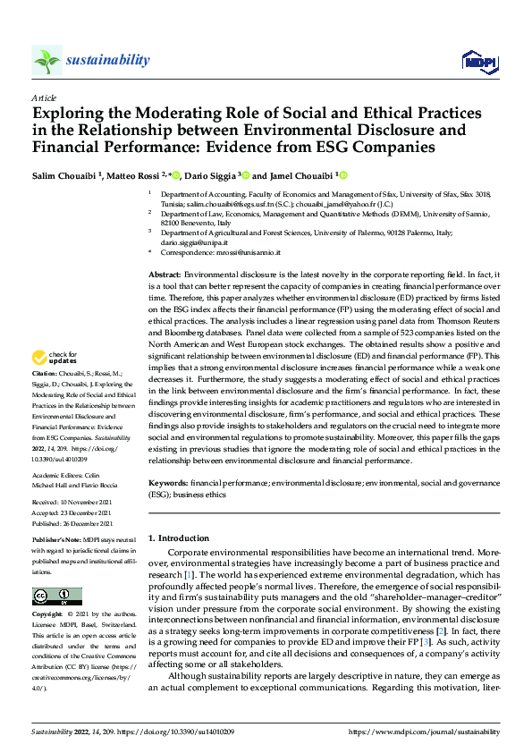 (PDF) Exploring the Moderating Role of Social and Ethical Practices in the Relationship between ...