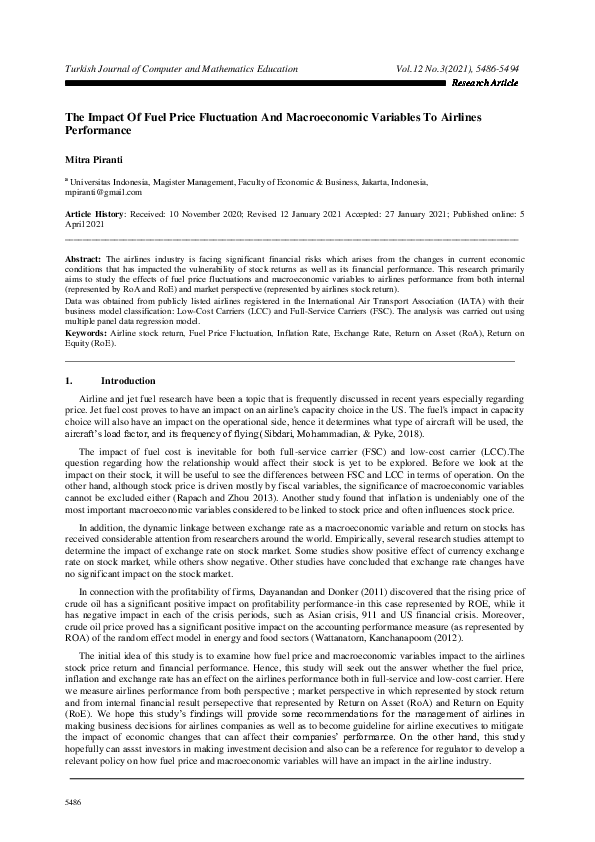 (PDF) The Impact Of Fuel Price Fluctuation And Macroeconomic Variables ...