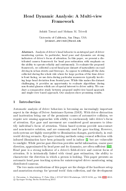 (PDF) Head Dynamic Analysis: A Multi-view Framework