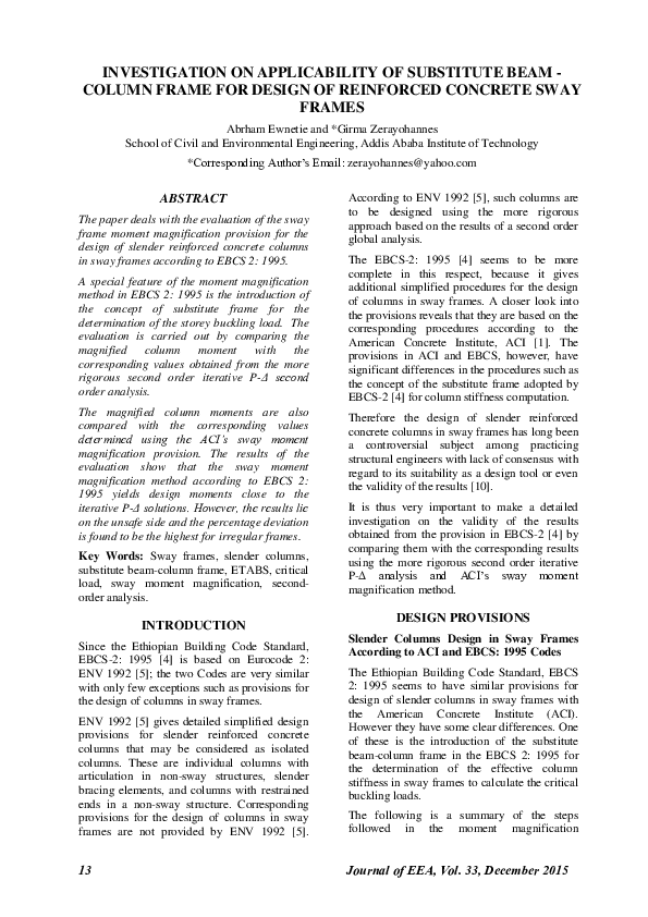 (PDF) Evaluating Substitute Frames in Sway Design