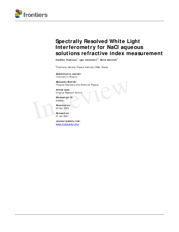 (PDF) Spectrally Resolved White Light Interferometry for NaCl Aqueous ...