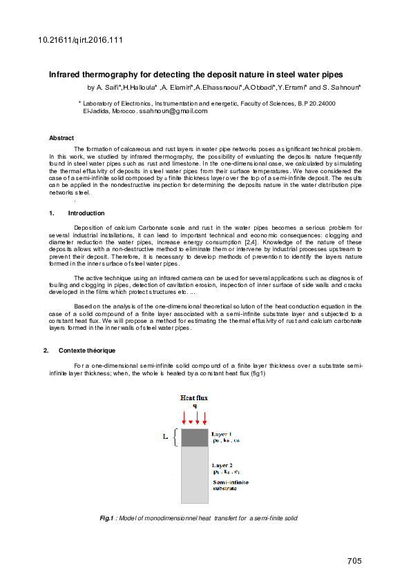 (PDF) Infrared thermography for detecting the deposit nature in steel ...