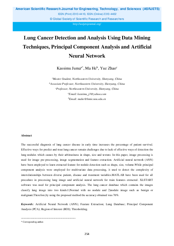 (PDF) Lung Cancer Detection and Analysis Using Data Mining Techniques ...