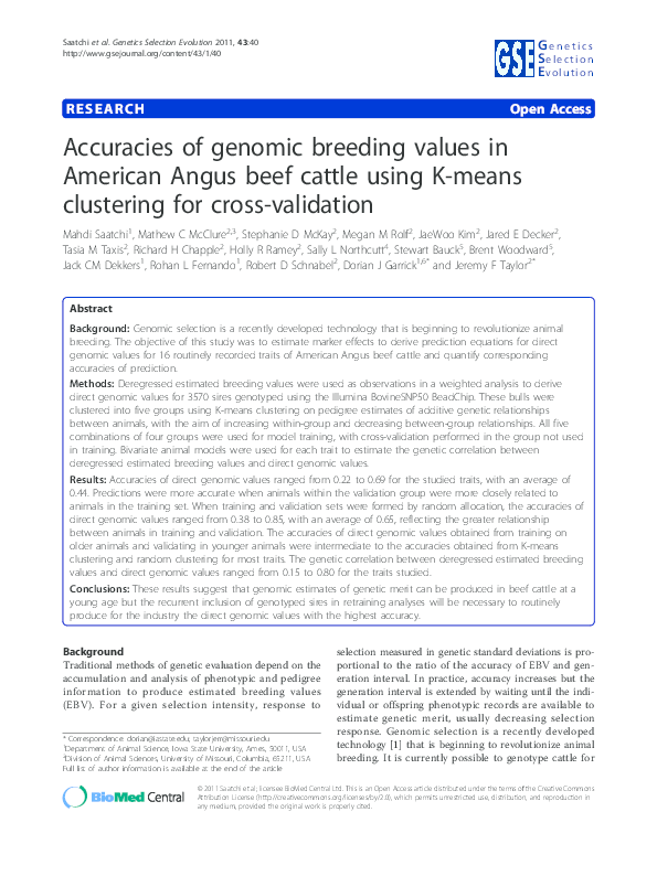 (PDF) Accuracies of genomic breeding values in American Angus beef ...